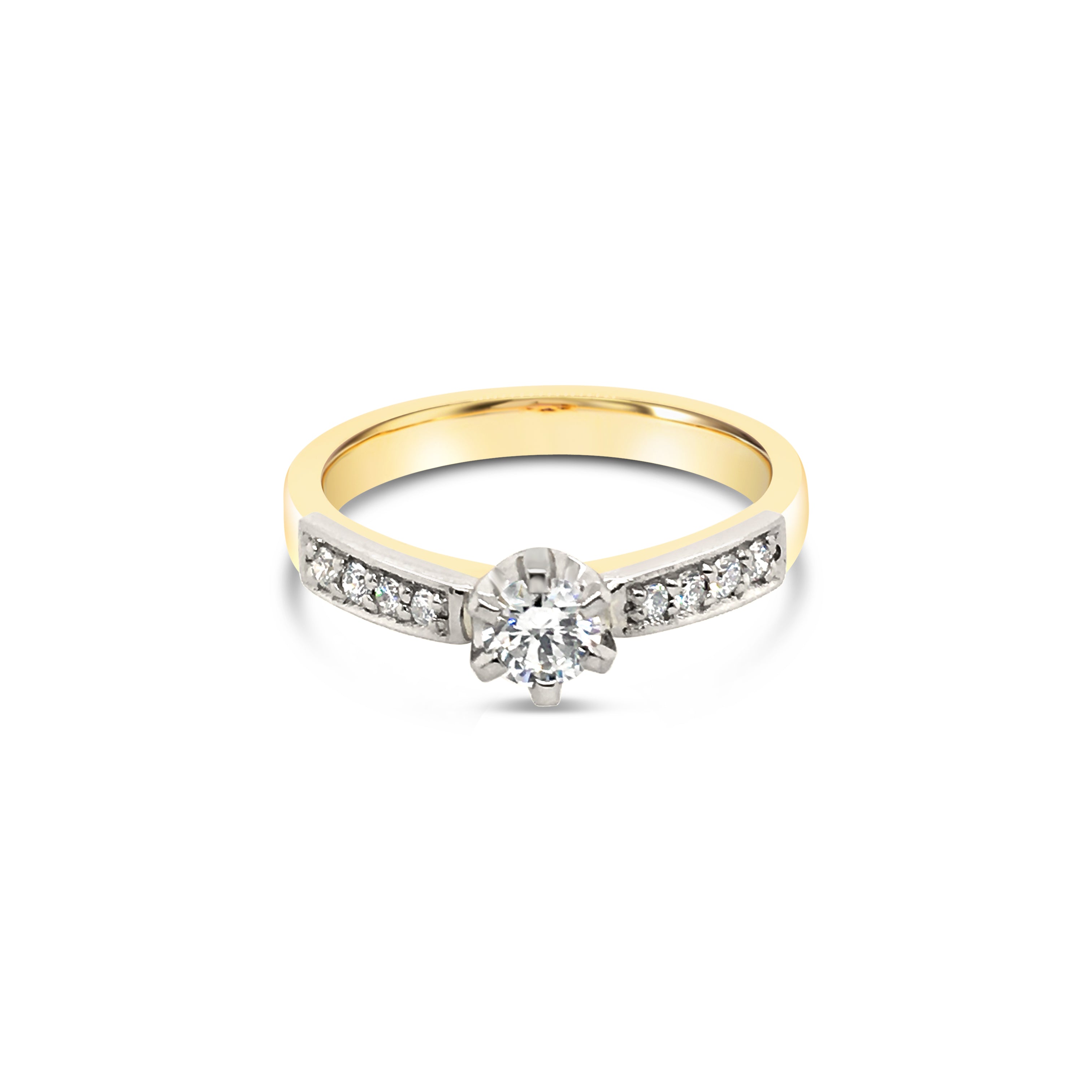 Diamond Set Solitaire with Diamond Set Shoulders – Diamond & Co